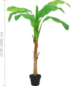 Umělý banánovník s květináčem 180 cm zelený 336314