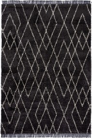 Flair Rugs, AKCE: 160x230 cm Kusový koberec Domino Aisha Berber Monochrome, černá, černobílá, ložnice