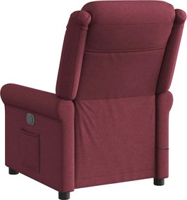 Elektrické masážní polohovací křeslo vínové textil 3303307