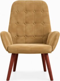 relaxační křeslo, odpočinkové, dřevo/kov/textil, 96x69x78 cm, nohy tmavé/hnědá, Dekorino KR20260053