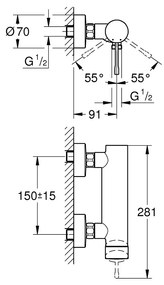 Grohe Essence - Páková sprchová baterie, DN 15, kartáčovaný Hard Graphite 33636AL1