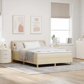 Postel s boxspringem s čelo Krémová 160 x 200 cm textil 3340288