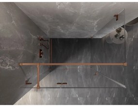 Mexen Lunar T, sklápěcí sprchový kout levý 110 x 70 cm, 8mm čiré sklo, profil měděná matná, 834T-110-070-65-00-L