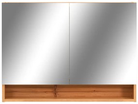 vidaXL Marketos LED koupelnová zrcadlová skříňka dub 80 x 15 x 60 cm MDF