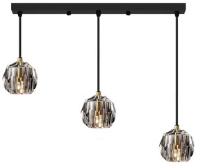 Toolight, stropní závěsné svítidlo 3xG9 APP587-3CP, černá, OSW-09758