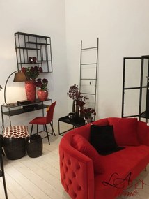 Černý kovový věšák na textil žebřík - 50*220 cm