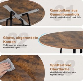 Costway Kulatý kuchyňský stůl Ø120 cm pro 4 osob s otevřenou policí