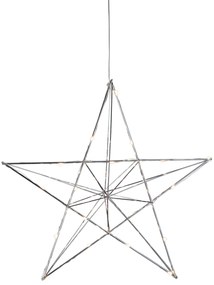 STAR TRADING Kovová svítící hvězda Line Chrome, stříbrná barva, kov