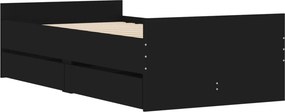 Rám postele se zásuvkami černý 75 x 190 cm Small Single 3207386