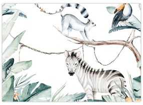 Skleněný obraz - Exotická zvířátka (70x50 cm)