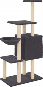 Škrabadlo pro kočky se sisalovými sloupky tmavě šedé 131 cm 172129