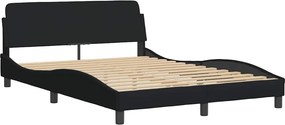 Rám postele s LED bez matrace černý 140x190 cm Látka 3310666
