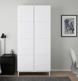 Moderní šatní skříň Eva bílá 100cm