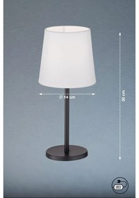 Černobílá stolní lampa s textilním stínidlem (výška 30 cm) Eve – Fischer &amp; Honsel