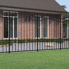 Zahradní plot Woerden s kopím nahoře černý 240 x 150 cm ocelový 151082