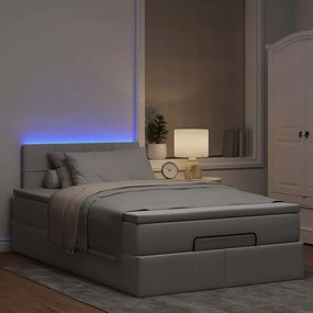 Osmanská postel s matrací &amp; LED taupe 120x190cm látka 3312295