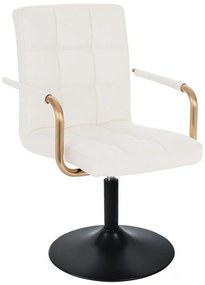 LuxuryForm DESIGN Židle VERONA GOLD na černém talíři - bílá
