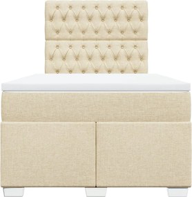 Box spring postel s matrací krémová 120x200 cm textil 3292767