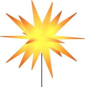 Svítící vánoční hvězdy s hroty 3 ks LED skládací žluté 57 cm 3190446