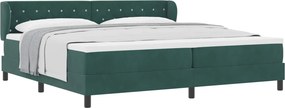 Postel s boxspringem s matrací Tmavě zelená 200 x 200 cm samet 3340355