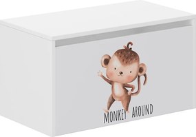 Wooden Toys KONTEJNER NA HRAČKY SAFARI OPICE