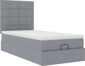 Osmanský postel s matrací světle šedá 100x200 cm textil 3313133