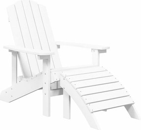 Zahradní křesla Adirondack s podnožkou a stolkem HDPE bílá 3095712