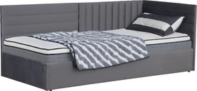 Kondela Postel s roštem, 90x200, šedá Velvet látka, MEVIA