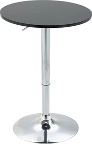 HOMCOM Moderní Kulatý Barový Stolek s 360° Otáčením a Výškovou Regulací, Bistro Stolek, Barový Stolek, Černá Ocel Ø61 x 70-90 cm | Aosom