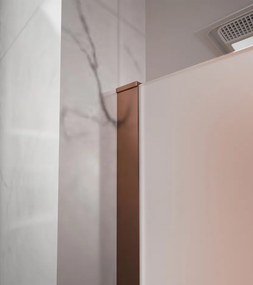 Erga Paris, sprchová zástěna Walk-In 100x200 cm, 8mm sklo námraza, měděný matný profil, ERG-V02-PARIS-100x200-FR-CO