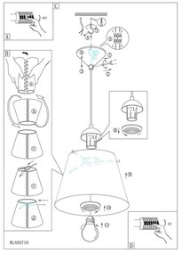 Eglo 54459 - Lustr na lanku MOLOVE 1xE27/60W/230V