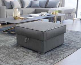 Taburet SMART COSARO XL s úložným prostorem 71x71 cm, šedý