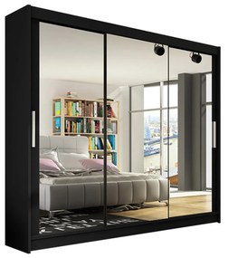 Velká šatní skříň ASTON III černá šířka 250 cm