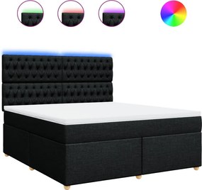 Box spring postel s matrací černá 180x200 cm textil 3293668