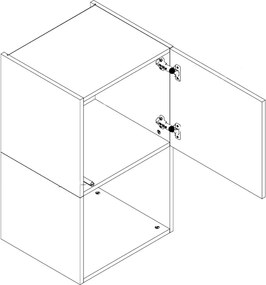LORIN mo | závěsná skříňka 14 | 45 cm | kašmír/modrá