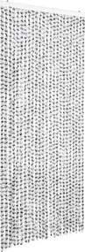 Závěs proti hmyzu bílý a tmavě šedý 100 x 220 cm Chenille 325456