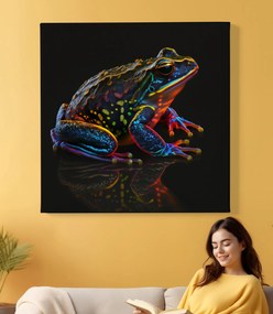 Obraz na plátně - barevná žába FeelHappy.cz Velikost obrazu: 60 x 60 cm