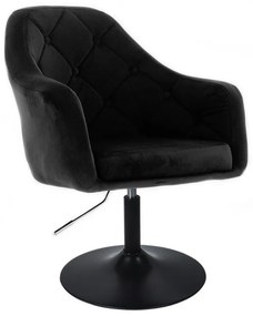 LuxuryForm DESIGN Otočné křeslo ANDORA VELUR na černém talíři - černé