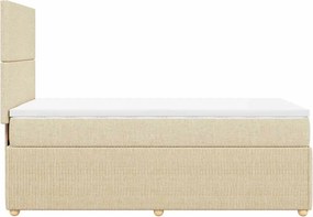 Box spring postel s matrací krémová 90x200 cm textil 3294237