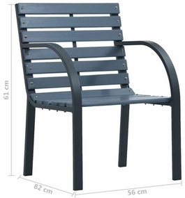 Zahradní židle 2 ks šedé dřevo,  47938
