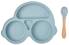 Dětský silikonový talíř PupyHou ve tvaru auta Barva: Světlá modrá (baby blue)