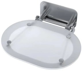 Ravak Ovo Chrome - Sprchové sedátko 41x38 cm, nerez/bílá B8F0000029