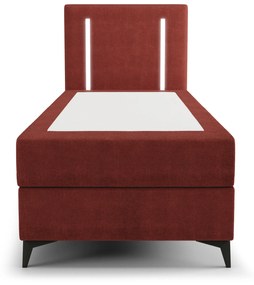 Jednolůžková postel 90 cm Ortega Comfort (červená) (s roštem a matrací, bez úl. prostoru) (s LED osvětlením). 1082684