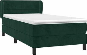 Box spring postel s matrací tmavě zelená 100x200 cm samet 3127478