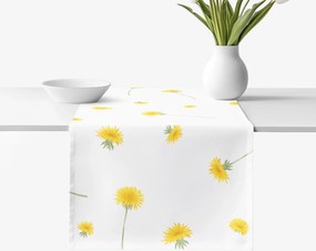 Goldea běhoun na stůl 100% bavlněné plátno - pampelišky 35x180 cm