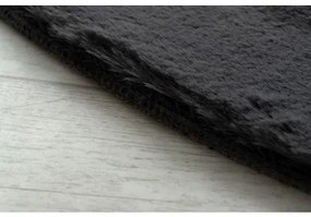 Dywany Luszczow Kusový koberec kulatý BUNNY antracit, imitace králíčí kožešiny Rozměr koberce: 160 cm KRUH