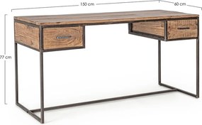 Pracovní stůl s deskou z akácie 60x150 cm Elmer – Bizzotto