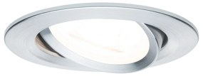 Paulmann 93468 LED Nova round, kulatá bodovka v úpravě kartáčovaný hliník, 1x6,5W LED 2700K GU10, 3 krokové stmívání, prům.8,4cm