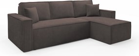 Rohová rozkládací sedací souprava do L BASIC, 240 cm, s úložným prostorem Roh pohovky: Levý roh, Barva látky: Černá (Poso 135)