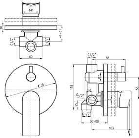 Slezák - RAV Vanová/sprchová baterie 2-cestná s podomítkovým tělesem SÁZAVA - , Chrom
